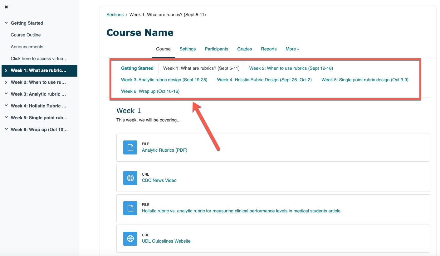 Module 2 Book: Optimizing the Organization of a Moodle Course | OpenCourses